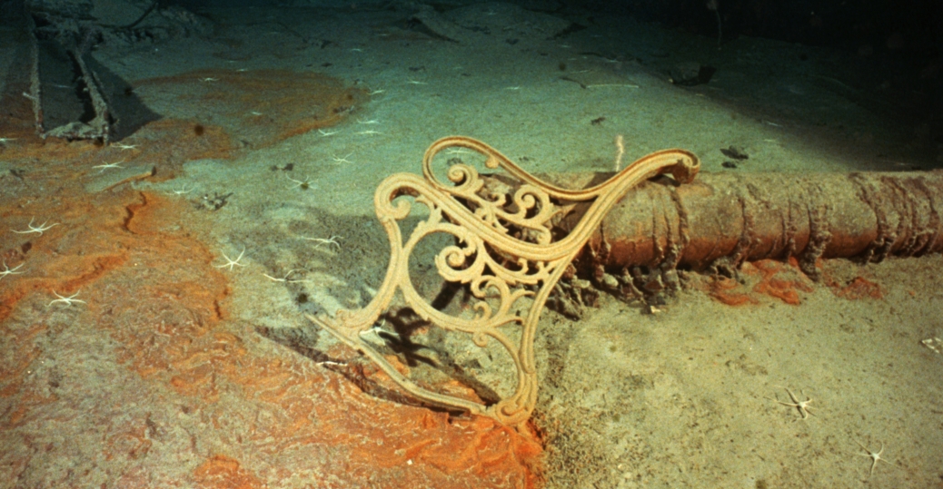remains-of-bench - Titanic: Before and After Pictures - Titanic - HISTORY.com