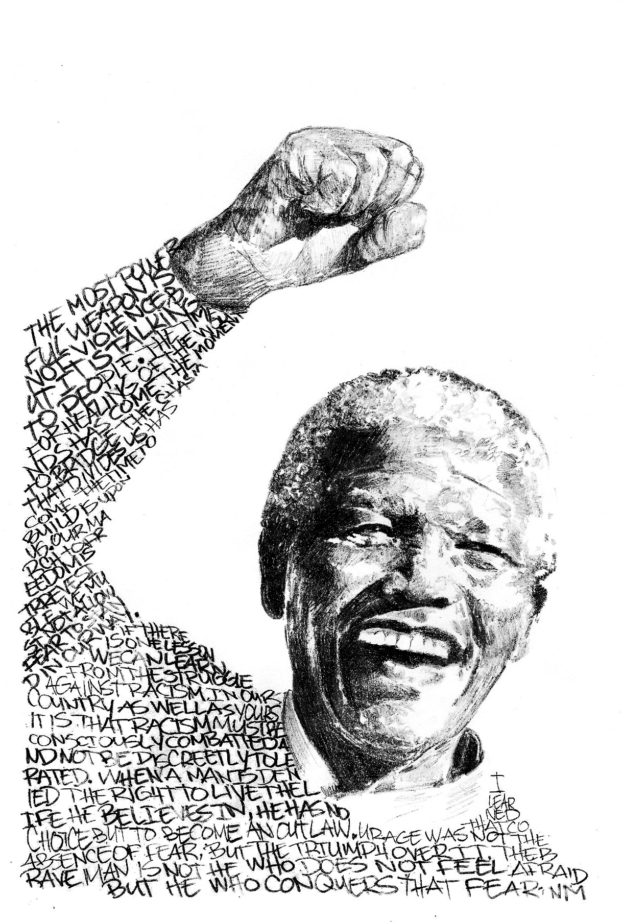 Interesting portrait of Nelson Mandela with typography | Nelson mandela ...
